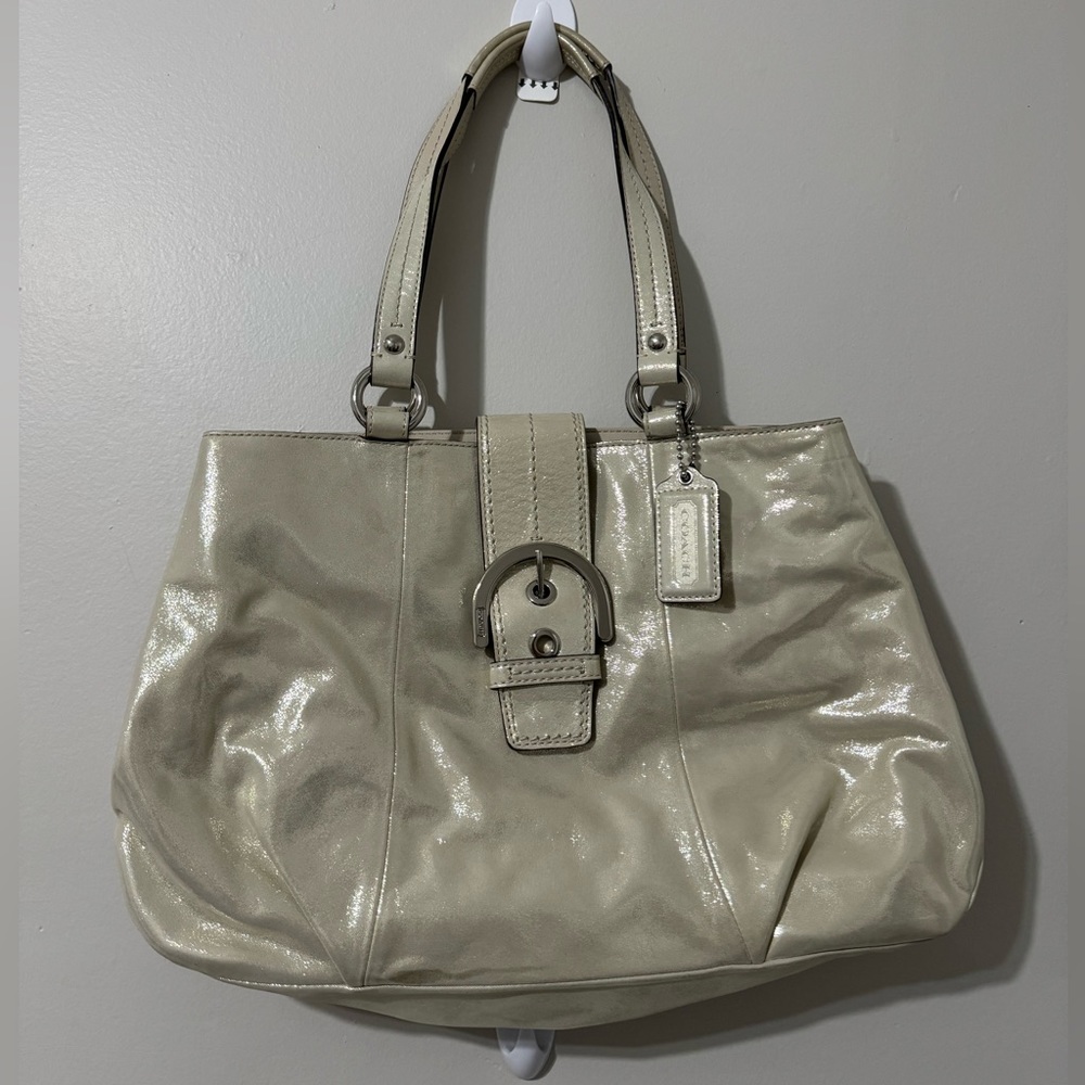 Coach Metallic Biege Shimmering Leather - Gem